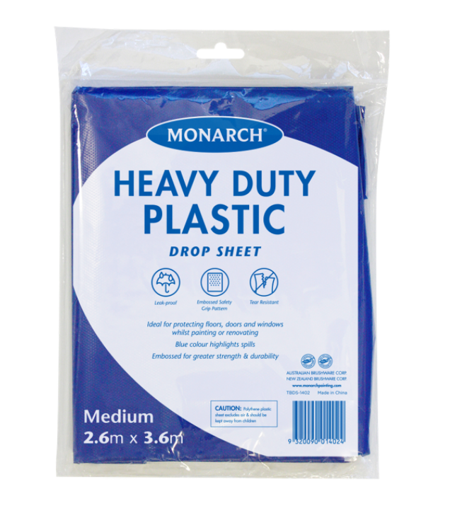Monarch 2.6 x 3.6m Blue Plastic Drop Sheet – paintmate.com.au